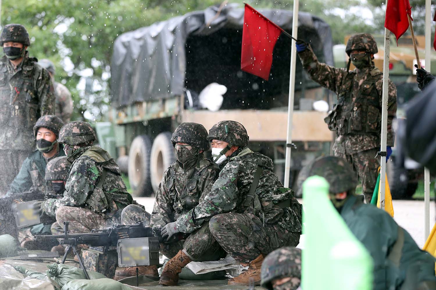 ROK 육군 - 육군7보병사단, K16 기관총 사격훈련