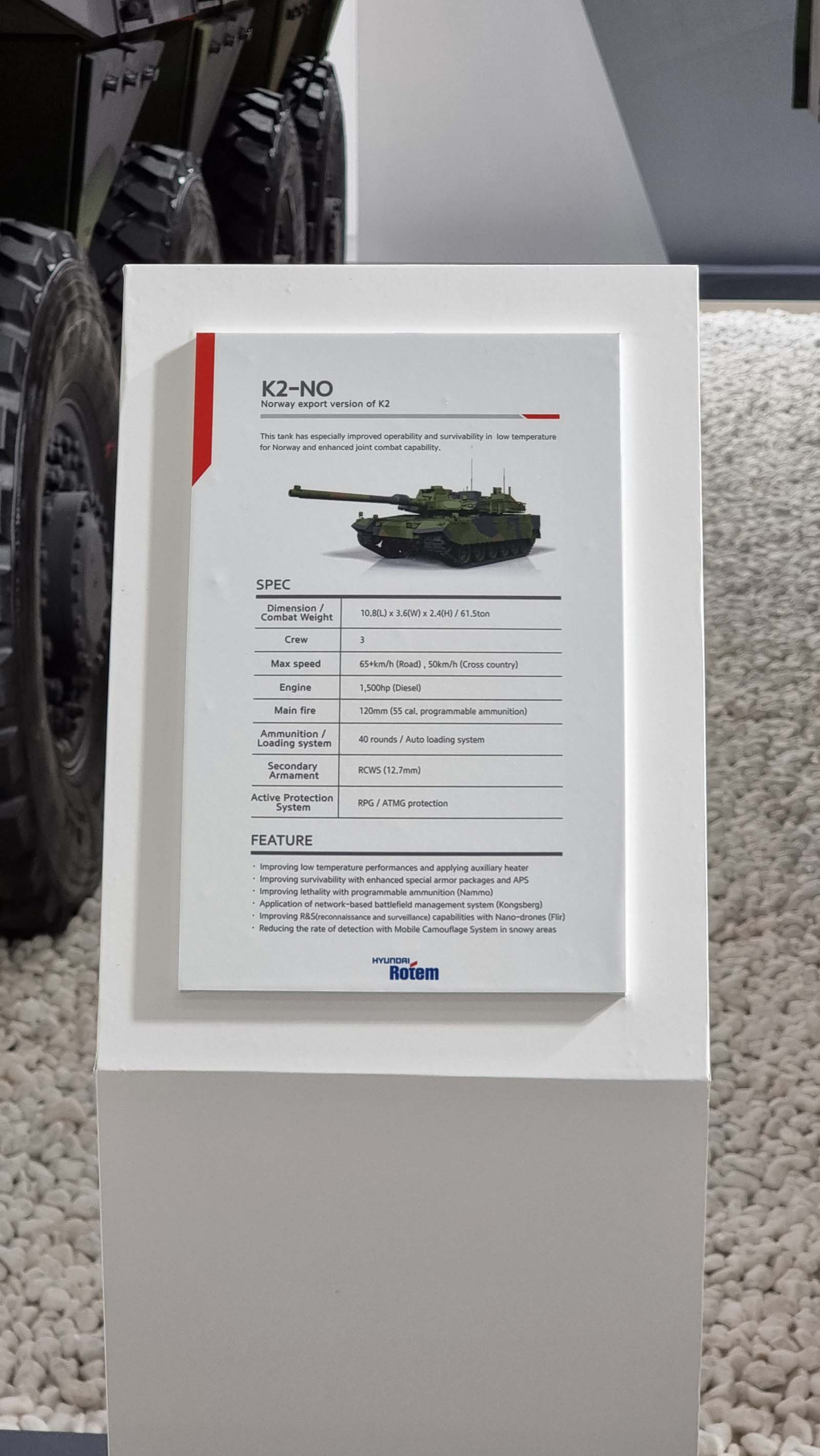 PHOTO - ADEX 21에 전시된 K2-NO 노르웨이 사양